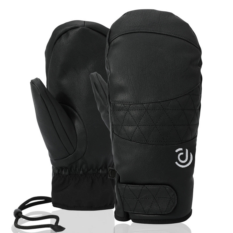 Women's SnowTrail Extreme Weather Thermal Leather Snow Mittens ...