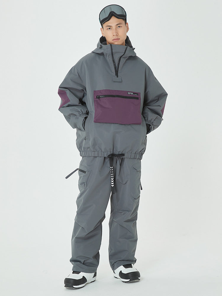 Men's Winter Bomber Snow Jacket with Prime Cargo Baggy Snowboard Pants ...