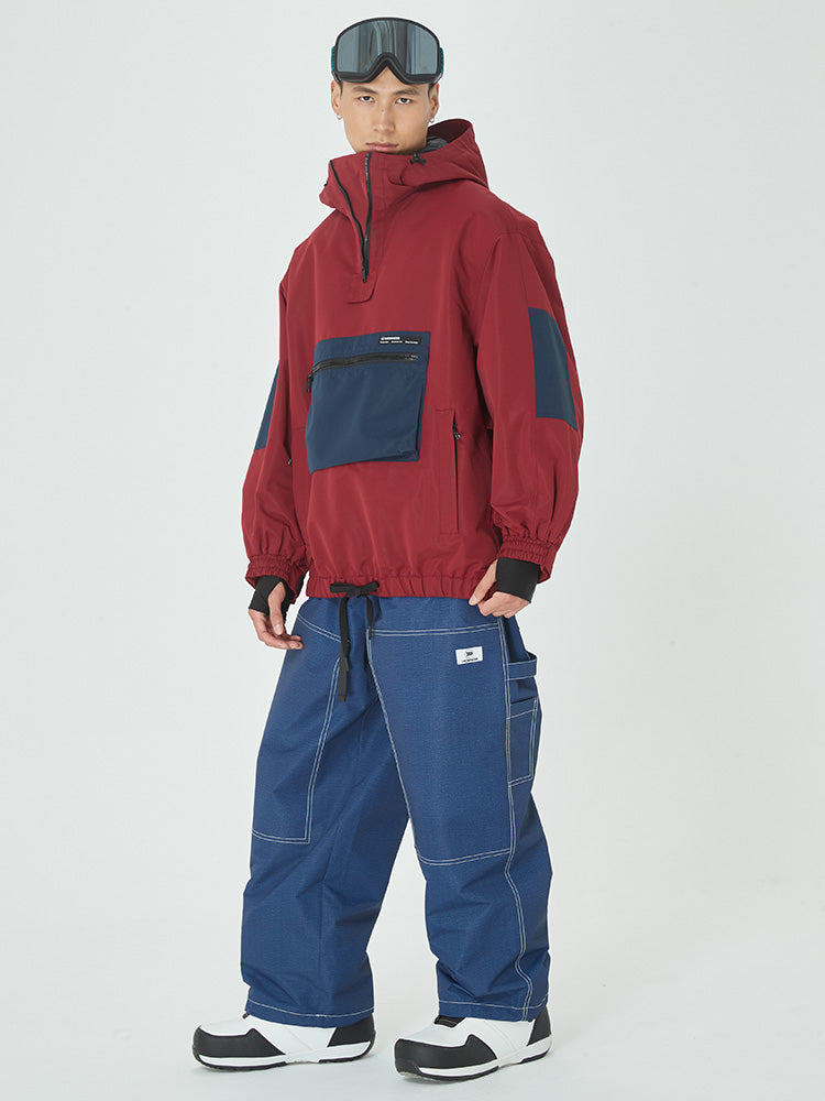 Men's Mountain Freerider Freestyle Ski Suit Baggy Snow Jacket & Pants ...