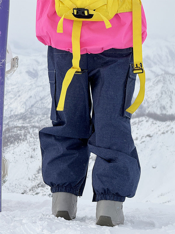 Women's Rabbit Snow Prime Cargo Denim Baggy Snowboard Pants | Snowshred.com