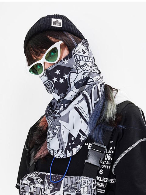 Vector Women/Men's Unisex Colorful Winter Mountain Fleece Face Mask ...