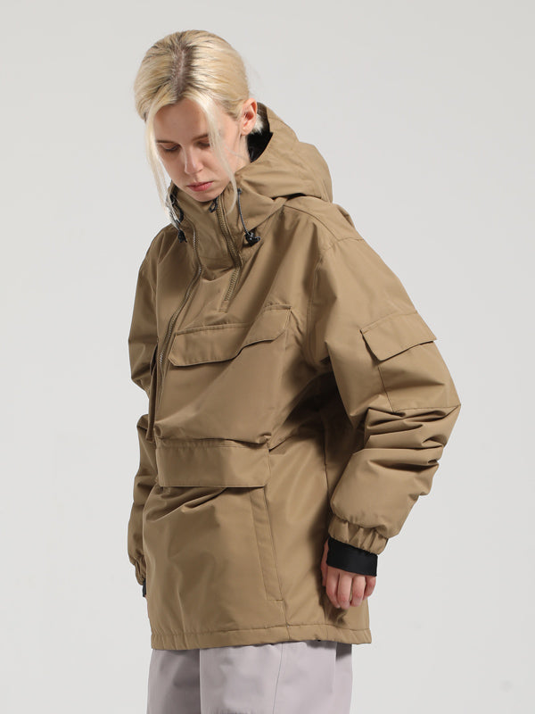 Women's Gsou Snow Winter Action Anorak Cargo Snowboard Jacket-Solid ...