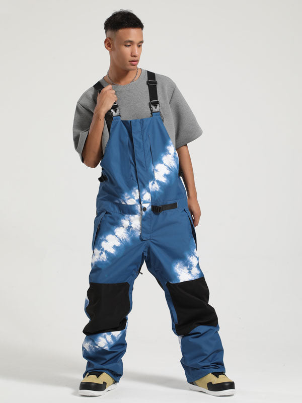 Men's Gsou Snow Winter Ranger Waterproof Colorblock Snow Bibs Pants ...