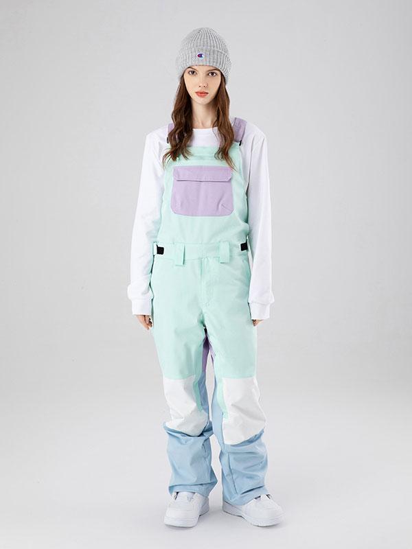 Women's Searipe Mountain Discover Colorblock Snow Pants Coverall Bibs ...