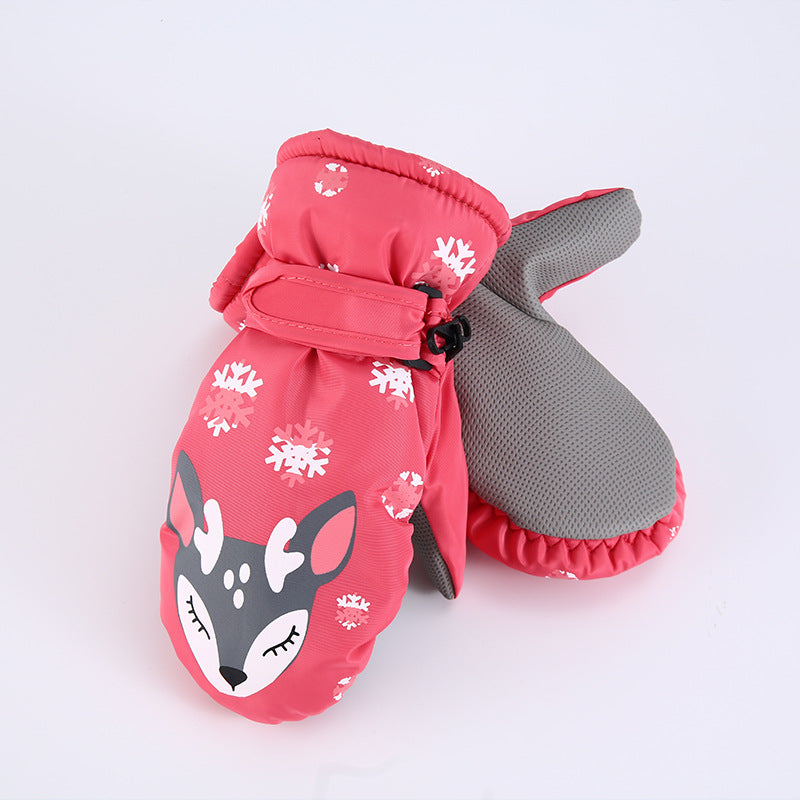 Kid's Snowshred Sika Deer Pattern Waterproof Snow Mittens | Snowshred.com
