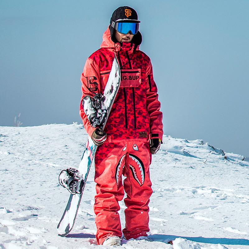 Men's PINGUP Bomber & Shark New Fashion One Piece Snowboard Suits ...